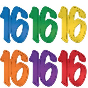 12 inch Foil Number Silhouette Cutouts - 16 - Cappel's
