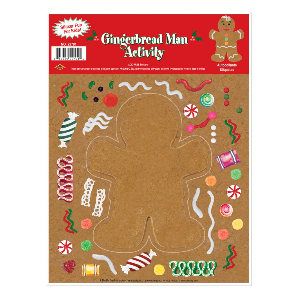 Gingerbread Man Sticker Activity - Cappel's