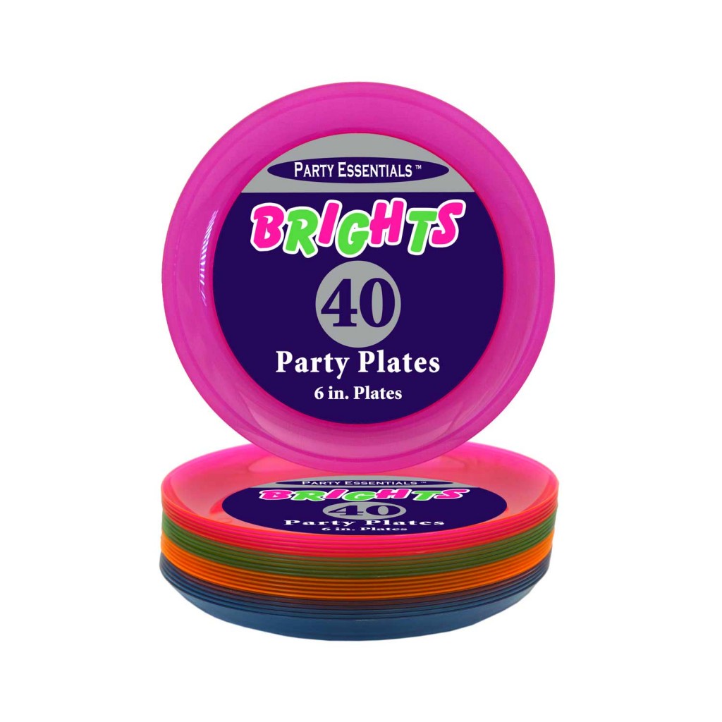 Six Inch Neon Round Plastic Party Plates - Cappel's