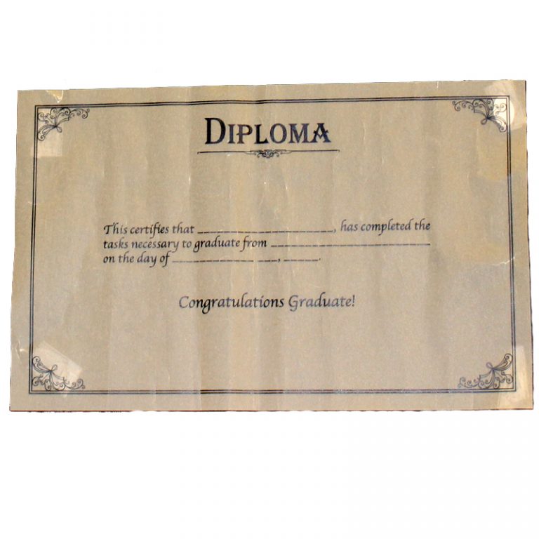 Buy Rolled Paper Diploma Tied with Black Ribbon - Cappel's Costumes and ...