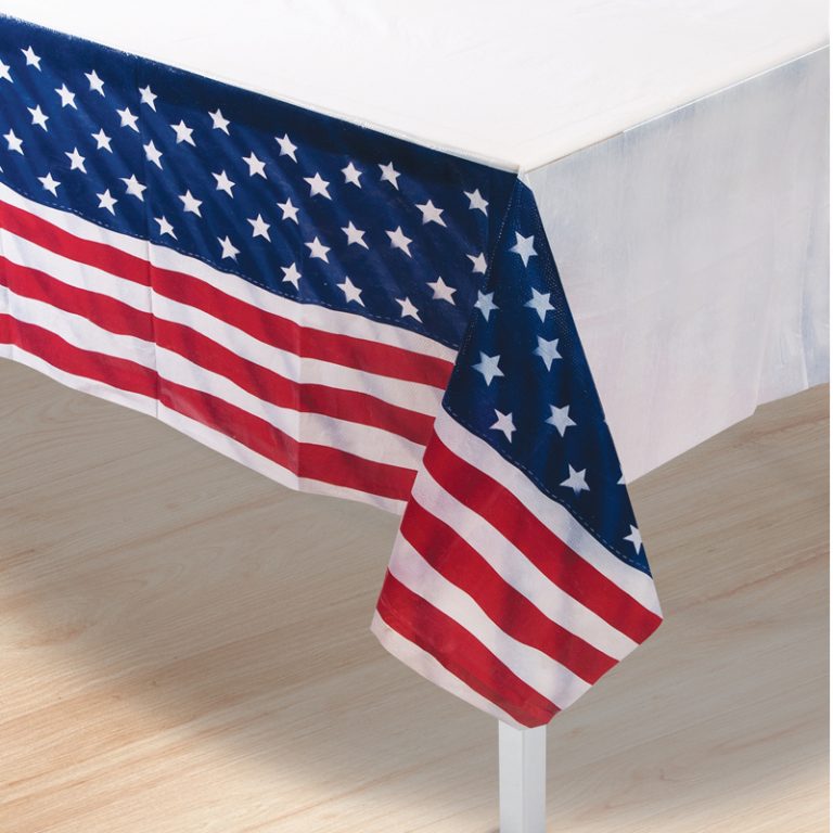 Buy Patriotic Plastic Table Cover Red White Blue Stars Stripes - Cappel's