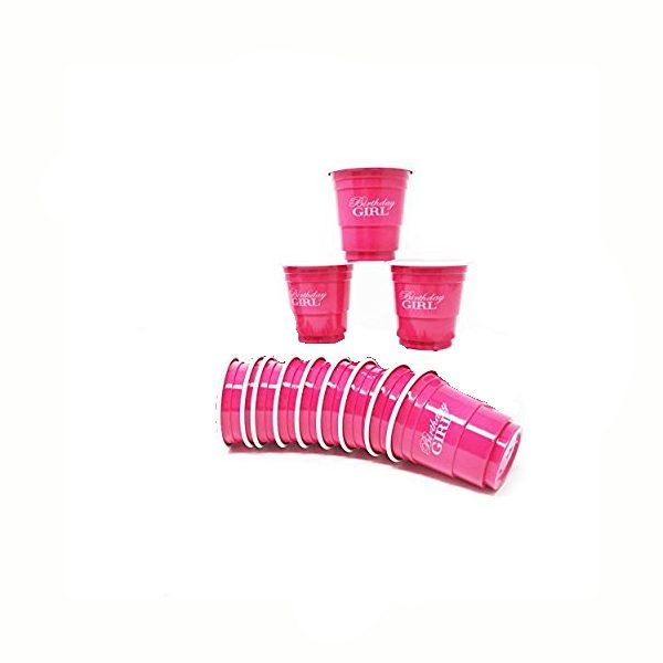 Buy Plastic Shot Glasses Pink Birthday Girl Mini Solo Cup - Cappel's