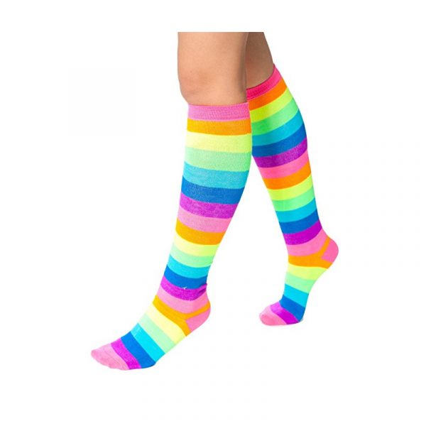Buy Costume Fluorescent Rainbow Acrylic Knee High Socks - Cappel's