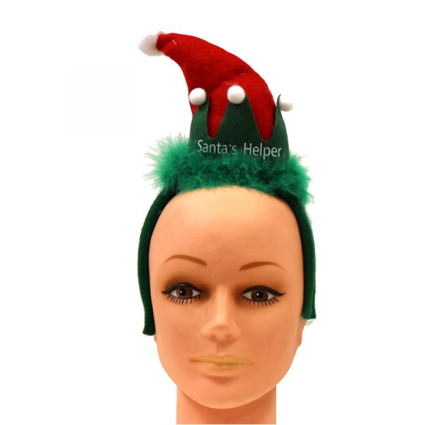 Santa's Helper Headband Hat Red Green White - Cappel's