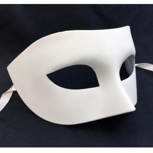 White Blank Venetian Half Mask - Cappel's