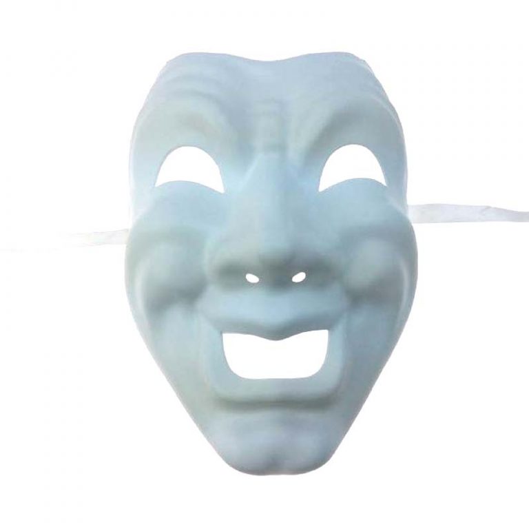 White Blank Comedy n Tragedy Full Face Mask - Cappel's