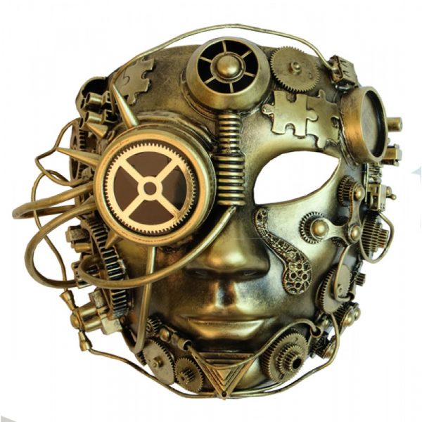 Deluxe Trimmed Plastic Steampunk Full Face Mask - Cappel's