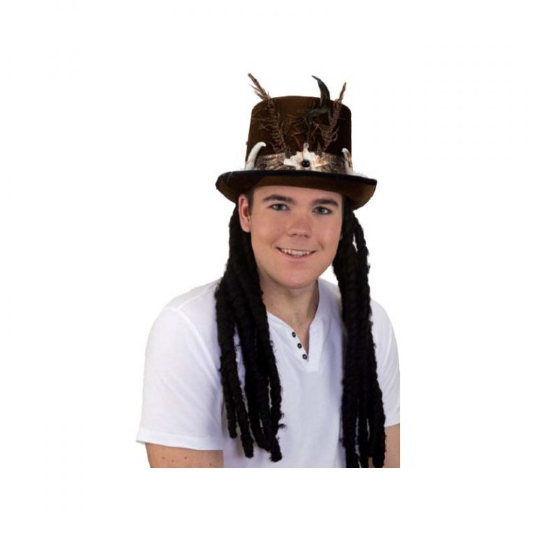 Buy Deluxe Fabric Voodoo Witch Doctor Hat with Dreads - Cappel's