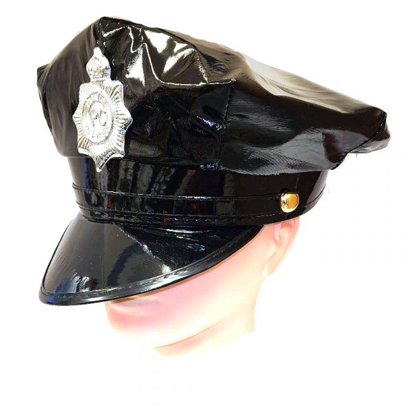 Shiny Fabric Police Officer Hat - Cappel's