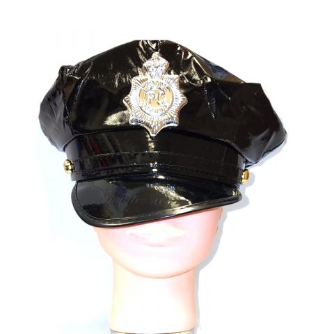 Shiny Fabric Police Officer Hat - Cappel's