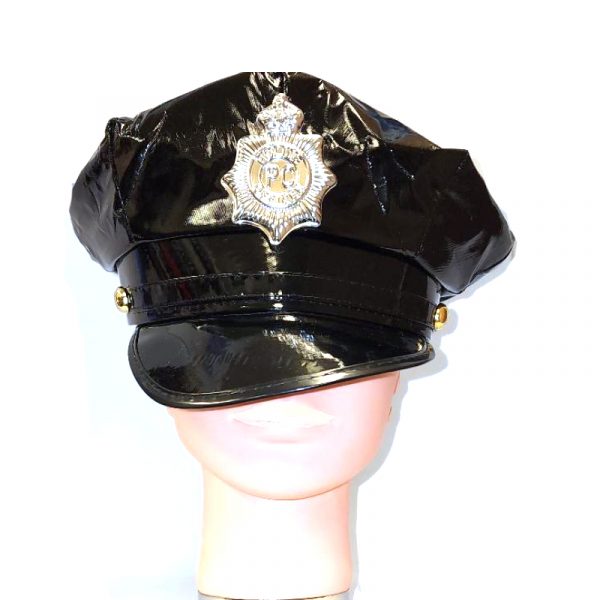 Shiny Fabric Police Officer Hat - Cappel's