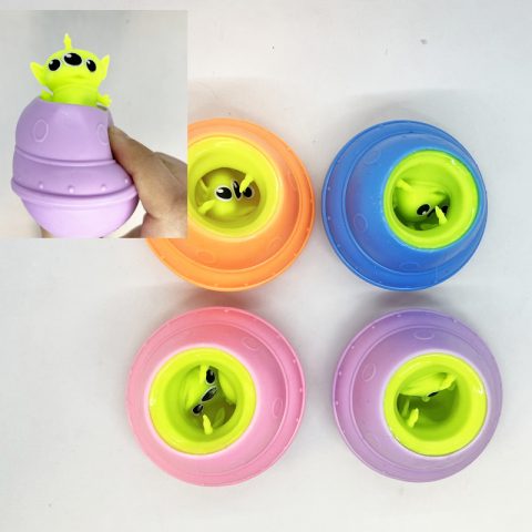 2.5" Rubber Pop-up Alien in UFO with Light - Cappel's