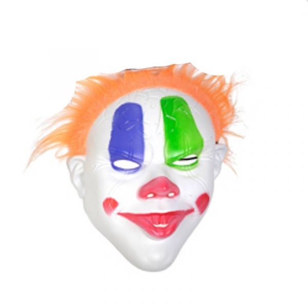 Plastic Scary Clown Mask w Hair - Cappel's